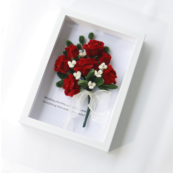 Romantic Roses Bouquet Frame – Handcrafted Rose Gift | Elle Blooming