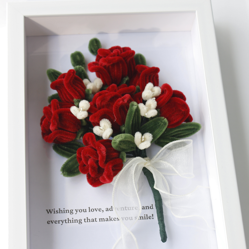 Romantic Roses Bouquet Frame – Handcrafted Rose Gift | Elle Blooming
